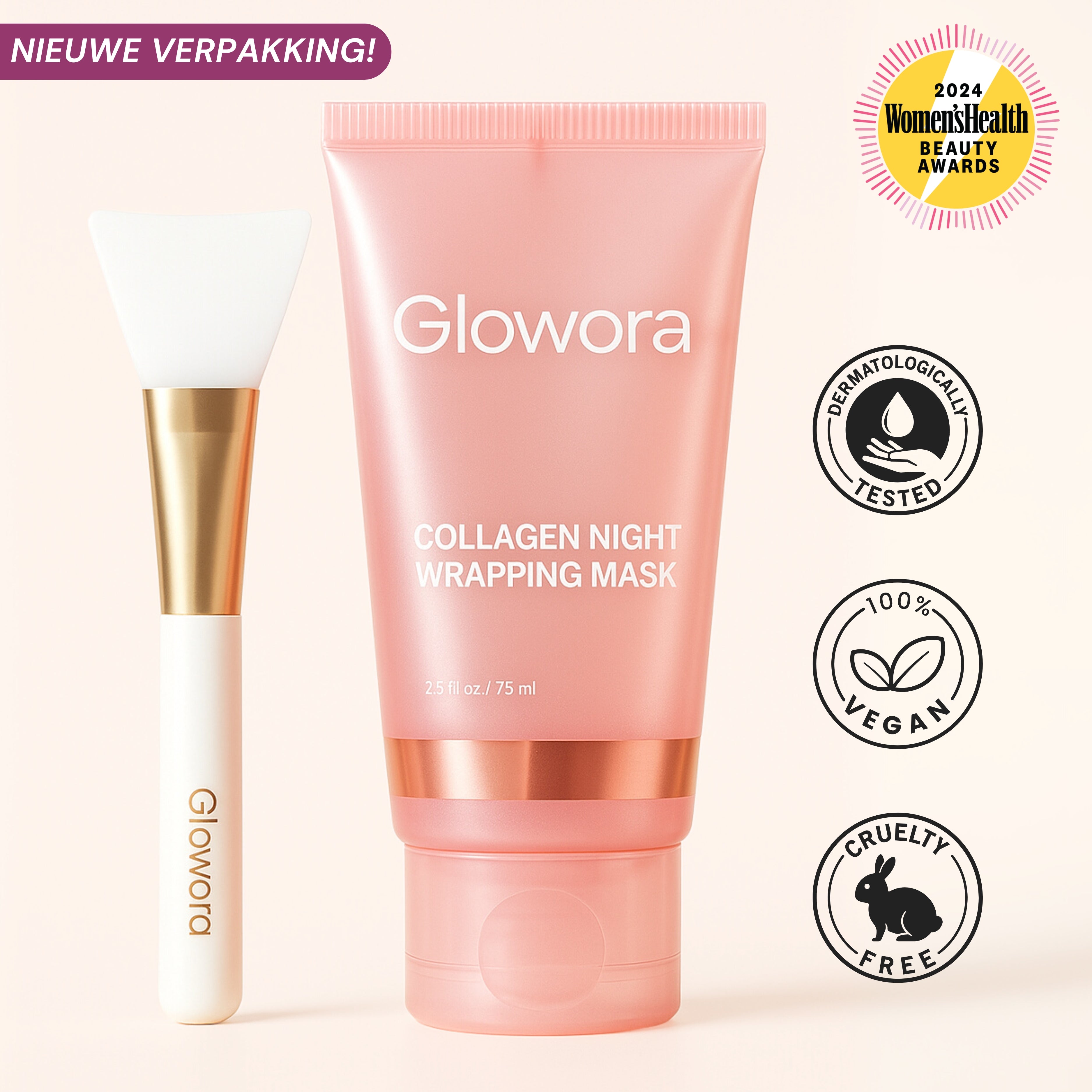 Koreaans Bio-Collageen Masker + Kwast – Glowora